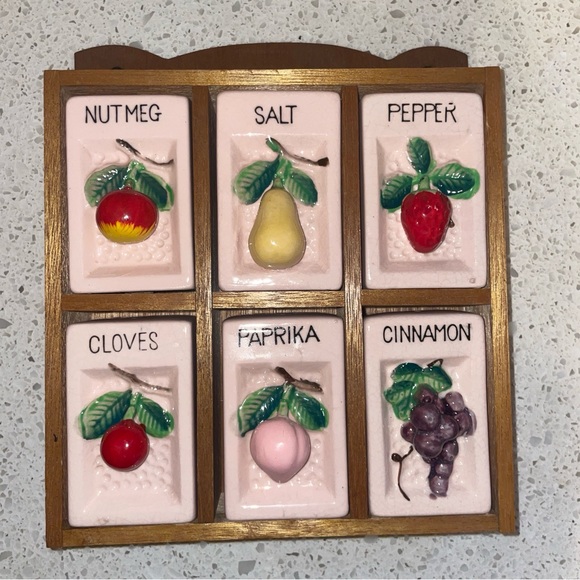 Vintage | Kitchen | Vintage Mcm Spice Jars And Rack | Poshmark